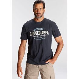 MAN'S WORLD Man's World Herren T-Shirt Kurzarm, Regular Fit, mit Print, Rundhalsausschnitt blau XL (56/58)