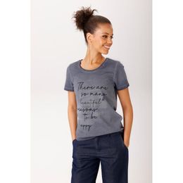 Aniston Casual Damen Aniston CASUAL T-Shirt mit ausdrucksvollem Statement-Schriftzug - NEUE KOLLEKTION grau 42