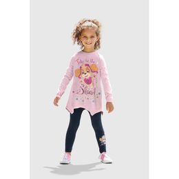 PAW PATROL M&auml;dchen PAW PATROL Shirt & Leggings Set, 2 Stk. mit gro&szlig;em Frontmotiv rosa 104/110