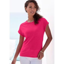 Vivance Damen T-Shirt &raquo;mit modischer Struktur&laquo; 2er-Pack, aus b&uuml;gelfreier, luftiger Qualit&auml;t mit Baumwolle orange 44/46