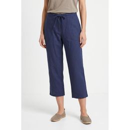 bonprix Damen bonprix 3/4-Hose aus Leinen und Baumwolle, weite 3/4-Passform blau 50, N-Gr