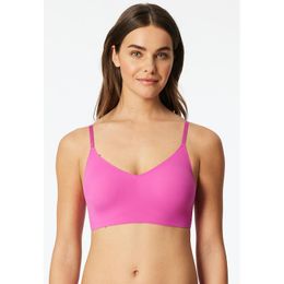 Schiesser Damen Bustier &raquo;Invisible Soft&laquo; Mikrofaser, herausnehmbare Pads, V-Ausschnitt, Lasercut-Abschl&uuml;sse 44, N-Gr
