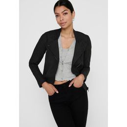Only Damen Only Lederimitatjacke &raquo;ONLAVA FAUX LEATHER BIKER OTW NOOS&laquo; mit Biker-Details schwarz 36