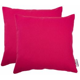 Tom Tailor HOME Dekokissen &raquo;Dove&laquo; unifarben, Kissenh&uuml;llen ohne F&uuml;llung, 2er Pack pink Baumwolle B/L: 38cm x 38cm, 2 Stk.