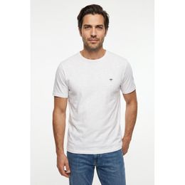 Fynch-Hatton Herren Fynch-Hatton T-Shirt regular fit, unifarben, mit Logo Stickerei wei&szlig; XL