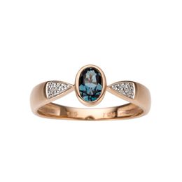 Firetti Damen Diamantring &raquo;Schmuck Geschenk Gold 333 Damenring Goldring Farbstein Edelstein&laquo; mit Blautopas - mit Brillanten rosa 19, P2 = erkennbare 