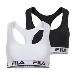 Fila M&auml;dchen Sport-BH &raquo;JUNIOR GIRL BRA&laquo; nahtlos, Racerback-R&uuml;cken, Unterbrustband mit Logoschriftzug schwarz-wei&szlig; 146/152, N-Gr