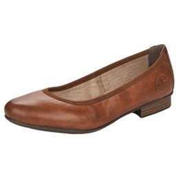Rieker Damen Ballerina Pumps, Business Schuh in schlichter Eleganz braun 40
