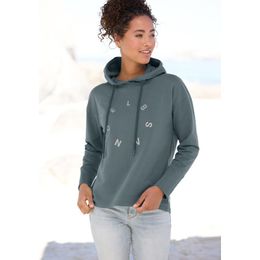 ELBSAND Damen Kapuzensweatshirt &raquo;Darisa&laquo;, mit Logodruck vorne, Hoodie, sportlich-casual blau S (36)