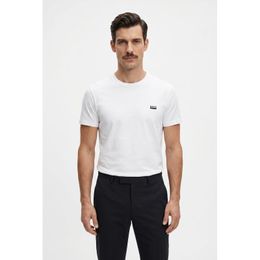 BOSS Herren BOSS T-Shirt Rundhals, Jersey, kleines Logo, regular fit wei&szlig; XL