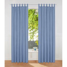 OTTO home Vorhang &raquo;Parry&laquo; Schlaufen 2 Stk. tlg. 2-er Set, blickdicht, monochrom, basic blau Polyester, Recyceltes Material 175cm, Schlaufen, 140cm