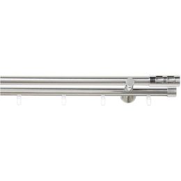 GOOD LIFE Kombi-Vorhangstange &raquo;Cartucho&laquo; &Oslash; 20 mm 2 l&auml;ufig-l&auml;ufig Fixma&szlig; silber Aluminium, Kunststoff, Metall B/L: 120cm &Oslash; 20mm, 2 l&auml;ufig