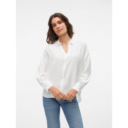 V&eacute;ro Moda Vero Moda Damen Langarmbluse &raquo;VMMELANEY QUEENY LS SHIRT WVN NOOS&laquo; Kunstfaser, loose fit wei&szlig; S