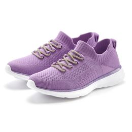 Lascana M&auml;dchen Lascana Sneaker &raquo;Slip-On-Sneaker, Slipper, Freizeitschuh,&laquo; mit modischer Glitzerschn&uuml;rung VEGAN lila 38