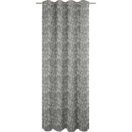 Adam Vorhang &raquo;Flower Cuv&eacute;e Light&laquo; &Ouml;sen 1 Stk. tlg. aus 100% Bio-Baumwolle, Made in Germany grau Jacquard, Baumwolle (Bio-Baumwolle) 145cm, &Ouml;sen, 145cm