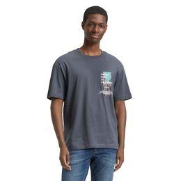 Tom Tailor Denim Herren Tom Tailor Denim T-Shirt mit Fotoprint grau M