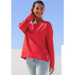 ELBSAND Damen Sweatshirt &raquo;Raina&laquo;, mit Logoprint am R&uuml;cken, sportlich-casual rot L (40)