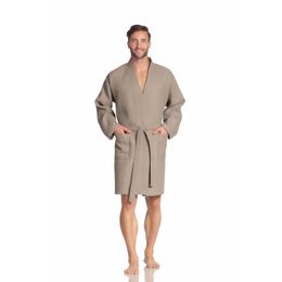 Vossen Unisex-Bademantel &raquo;Rom, ideal f&uuml;r Sauna & Spa, Hotelbademantel, Morgenmantel&laquo; 1 Stk. f&uuml;r Damen & Herren, Waffelpiqu&eacute;-Struktur, in leichter Qualit&auml;t 