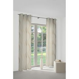 WIRTH Vorhang &raquo;Lupara&laquo; &Ouml;sen 1 Stk. tlg. beige Jacquard, Obermaterial: 75% Polyester, 25% Baumwolle 150cm, &Ouml;sen, 132cm