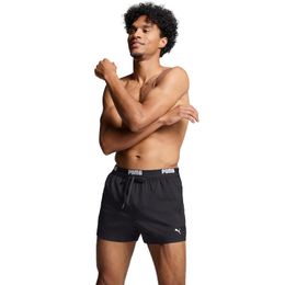 Puma Herren Puma Badeshorts &raquo;Puma SWIM MEN LOGO SHORT SHORTS 1P&laquo; Seitentaschen, Ges&auml;&szlig;tasche mit Rei&szlig;verschluss, Kordelzug schwarz XXL, N-Gr