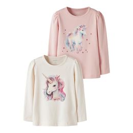 name it M&auml;dchen Langarmshirt &raquo;NMFKIMIA LS TOP BOX 2P&laquo; Packung, 2 Baumwollmischung, regular fit 116