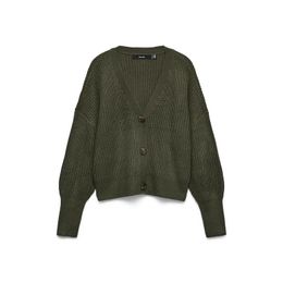 V&eacute;ro Moda Vero Moda Damen Strickjacke &raquo;VMLEA LS V-NECK CUFF CARDIGAN NOOS&laquo; Kunstfaser, regular fit gr&uuml;n S