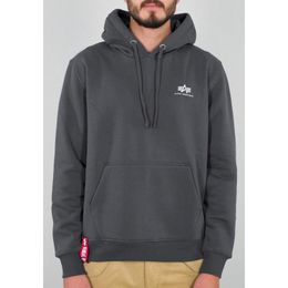 Alpha Industries Herren Kapuzensweatshirt &raquo;Hoody Small Logo&laquo;, Baumwollmischung, regular fit grau M