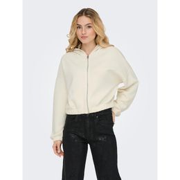 Only Damen Only Kapuzensweatshirt &raquo;ONLSCARLETT LS ELASTIC ZIP HOOD SWT NOOS&laquo; wei&szlig; S