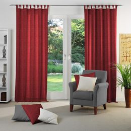 WIRTH Vorhang &raquo;Toco-Ranke&laquo; Schlaufen 1 Stk. tlg. rot Chenille, Polyacryl, Polyester 145cm, Schlaufen, 132cm