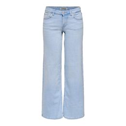 Only Damen Only Low-rise-Jeans &raquo;ONLJUDY &ndash; Wide-Leg-Jeans mit niedriger Leibh&ouml;he&laquo; unifarben, modisch, gerade, Denim, Eingrifftaschen blau S (36), N-Gr