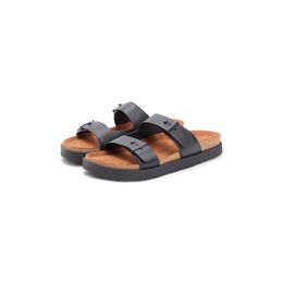 Tommy Hilfiger Herren Pantolette &raquo;CORK ADJUSTABLE LTH SANDAL&laquo; Sommerschuh, Bequemschuh, Sandale mit Logopr&auml;gung in den Schnallen schwarz 41