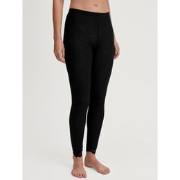 Calida Damen Calida Leggings &raquo;Richesse Lace&laquo; Spitzen-Details, elastisch, Feinripp-Qualit&auml;t, w&auml;rmend, weich schwarz M (44/46), N-Gr