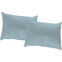 WIRTH Dekokissen &raquo;Torbole&laquo; Kissenh&uuml;lle ohne F&uuml;llung, 2 St&uuml;ck blau Baumwolle, Polyester B/L: 50cm x 50cm, 2 Stk.