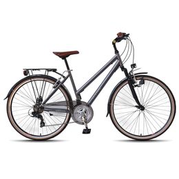 WYNN Trekkingrad &raquo;Trekkingrad 28 Zoll Shimano Tourney 21 Gang TRK1.0 Federgabel Wei&szlig;&laquo; 21 Gang Shimano Tourney Schaltwerk grau 48cm, 28 Zoll (71,12cm) 