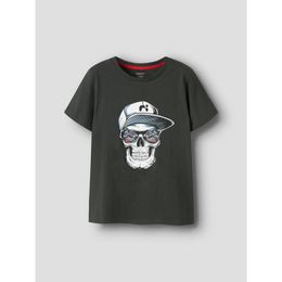 name it Jungen T-Shirt &raquo;NKMLORNE &ndash; Shirt mit stylischem Print und Baumwolle&laquo; Baumwolle, regular fit schwarz 158/164