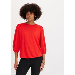 Bonprix Damen bonprix Tunikashirt Oversize-Passform, ohne Kragen, aus Polyester, Viskose und Elasthan rot 44/46 (L)