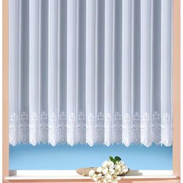 Weckbrodt-Gardinen Gardine &raquo;Heidelberg&laquo; Kr&auml;uselband 1 Stk. tlg. echte Stickerei, Voile, transparent, mit 1 oder 2 Bord&uuml;ren, Store wei&szlig; Voile, Polyester 145cm, 