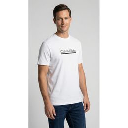 Calvin Klein Herren T-Shirt &raquo;SS 30s E SPRTSWR 2 G&laquo; mit Logo-Schriftzug wei&szlig; L