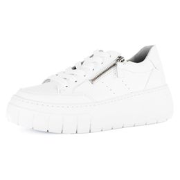 Gabor Damen Plateausneaker , Freizeitzschuh, Halbschuh, Schn&uuml;rschuh mit Lochmuster wei&szlig; 38