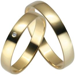 Firetti Unisex Trauring &raquo;Schmuck Geschenk Gold 375 Hochzeit Ehering "LIEBE"&laquo; Made in Germany - wahlweise mit oder ohne Brillant gold 54, ohne Brillant