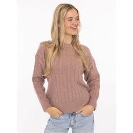 Zwillingsherz Damen Strickpullover &raquo;"Zopfstrick"&laquo; Rundhalsausschnitt, Zopfstrick, Langarm L/XL