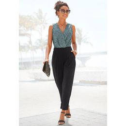 Lascana Overall mit &uuml;berlappendem Oberteil, eleganter Jumpsuit, Business-Look gr&uuml;n 46, N-Gr Overall