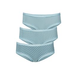 Lascana Damen Lascana Panty 3er-Pack, aus elastischer Baumwolle mit weicher Spitze gr&uuml;n 40/42