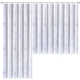 Weckbrodt-Gardinen Gardine &raquo;Laura&laquo; Smokband 1 Stk. tlg. Voile, bedruckt, Allover, halbtransparent, Beschwerungsband, Store blau Voile, Polyester 225cm, Smokband, 500cm