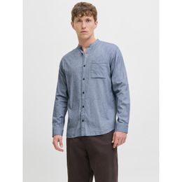 Jack & Jones Jack & Jones Herren Langarmhemd &raquo;JJEBAND MELANGE SHIRT L/S SN&laquo; blau S, N-Gr