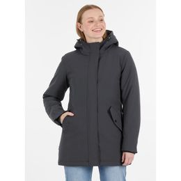 Ragwear Damen Parka &raquo;NAVANUTI&laquo; mit Kapuze mit Materialmix aus Polyester und Elasthan, h&uuml;ftbedeckende Schnittform grau S