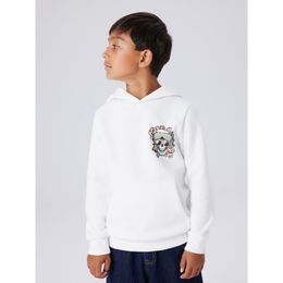 name it Herren Kapuzensweatshirt &raquo;NKMBASTIAN LS SWE WH BRU BOX PS NOOS&laquo; wei&szlig; 146/152
