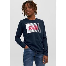 Jack & Jones Jack & Jones Junior Jungen Langarmshirt &raquo;JJECORP stylisch, bequem, atmungsaktiv, pflegeleicht&laquo; bedruckt, casual, regular fit, Rundhals 176