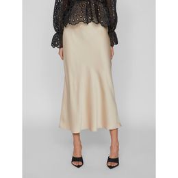 Vila Damen Maxirock &raquo;VIELLETTE HW LONG SKIRT - NOOS&laquo; Kunstfaser beige 42