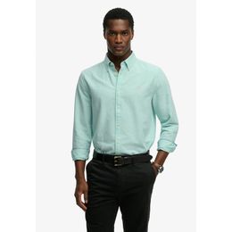 Superdry Herren Langarmhemd &raquo;PREPPY OXFORD L/S SHIRT&laquo; Baumwolle, regular fit gr&uuml;n L, N-Gr